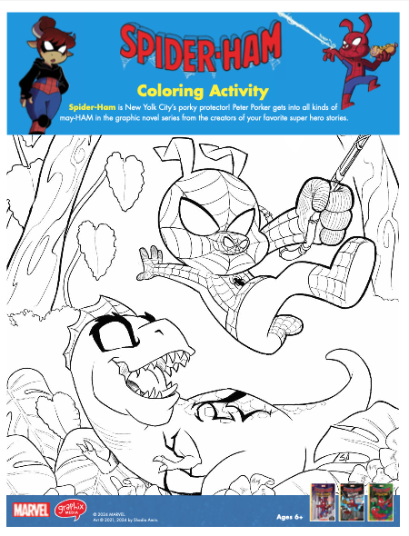 spider ham coloring pages